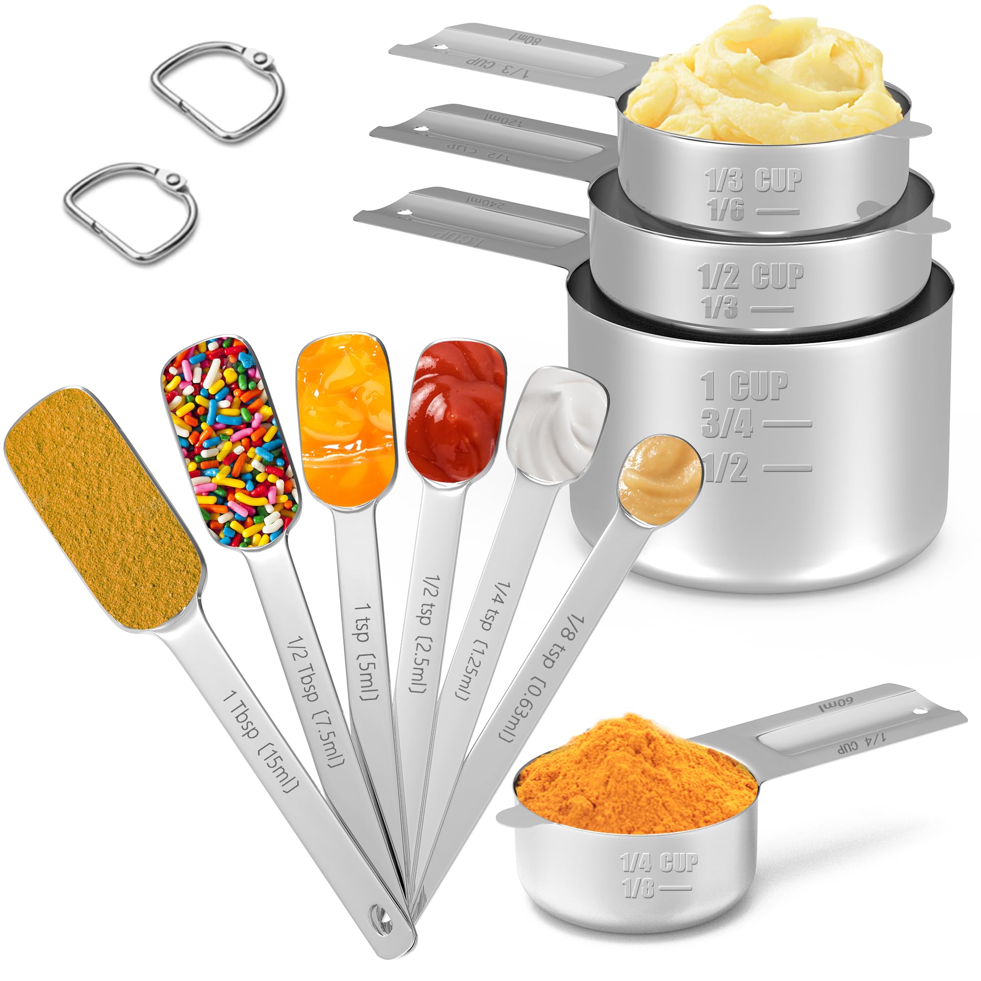 Amazon.com: Minteem Stainless Steel Measuring Cups & Spoons Set for ...