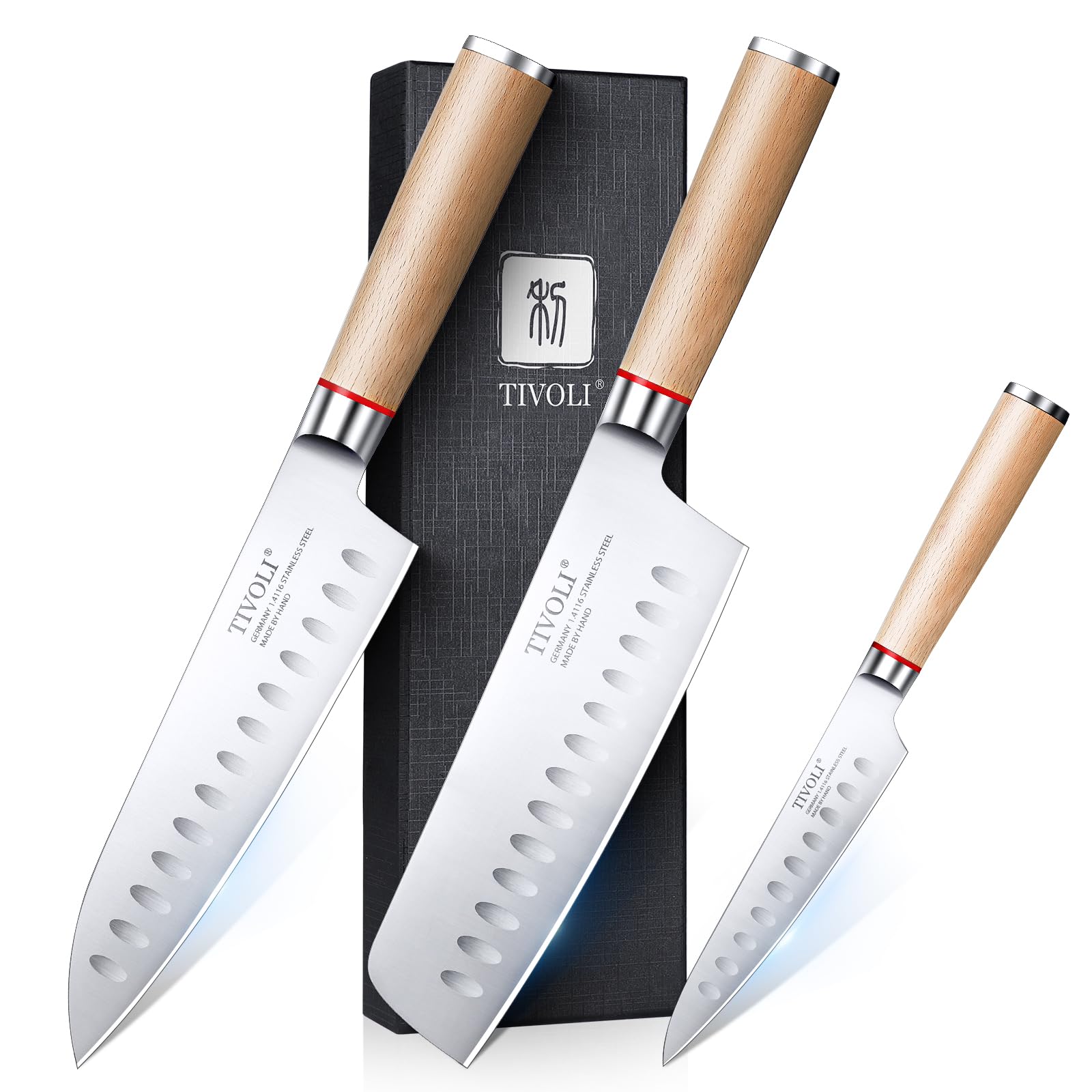 Amazon.com: TIVOLI Kitchen Knife Set,3PC Professional Chef Knife Set ...