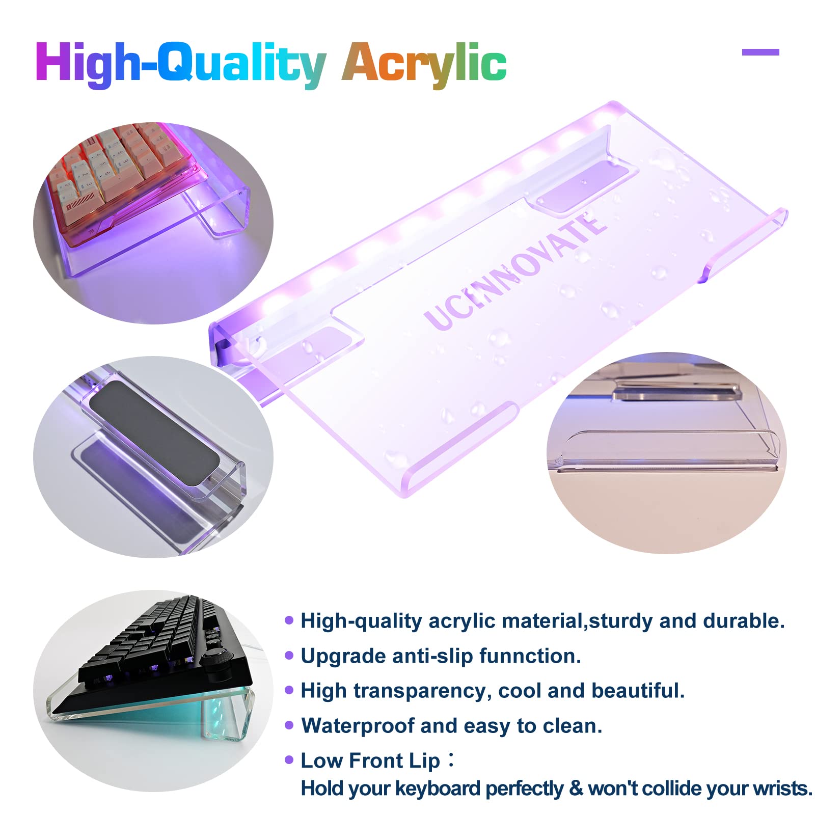 Snapklik.com : RGB Acrylic Computer Keyboard Stand, Mini LED Backlit ...