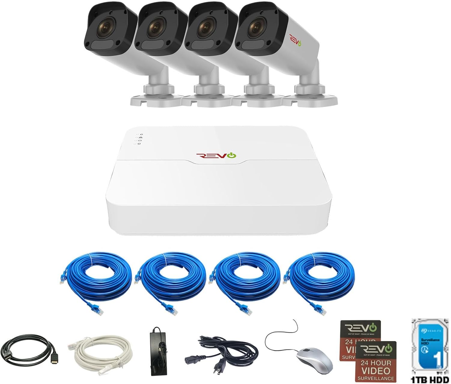 Amazon.com : Revo REVO Ultra 4 CH IP Video Surveillance System, 4 CH 4K ...