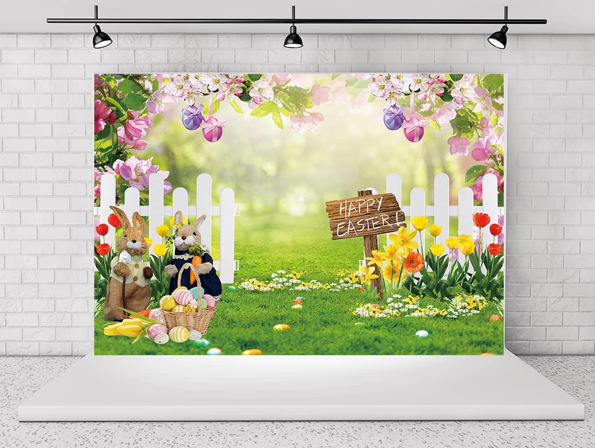 Amazon.com : 7x5ft Easter Backdrop for Photography Garden Easter Photo ...