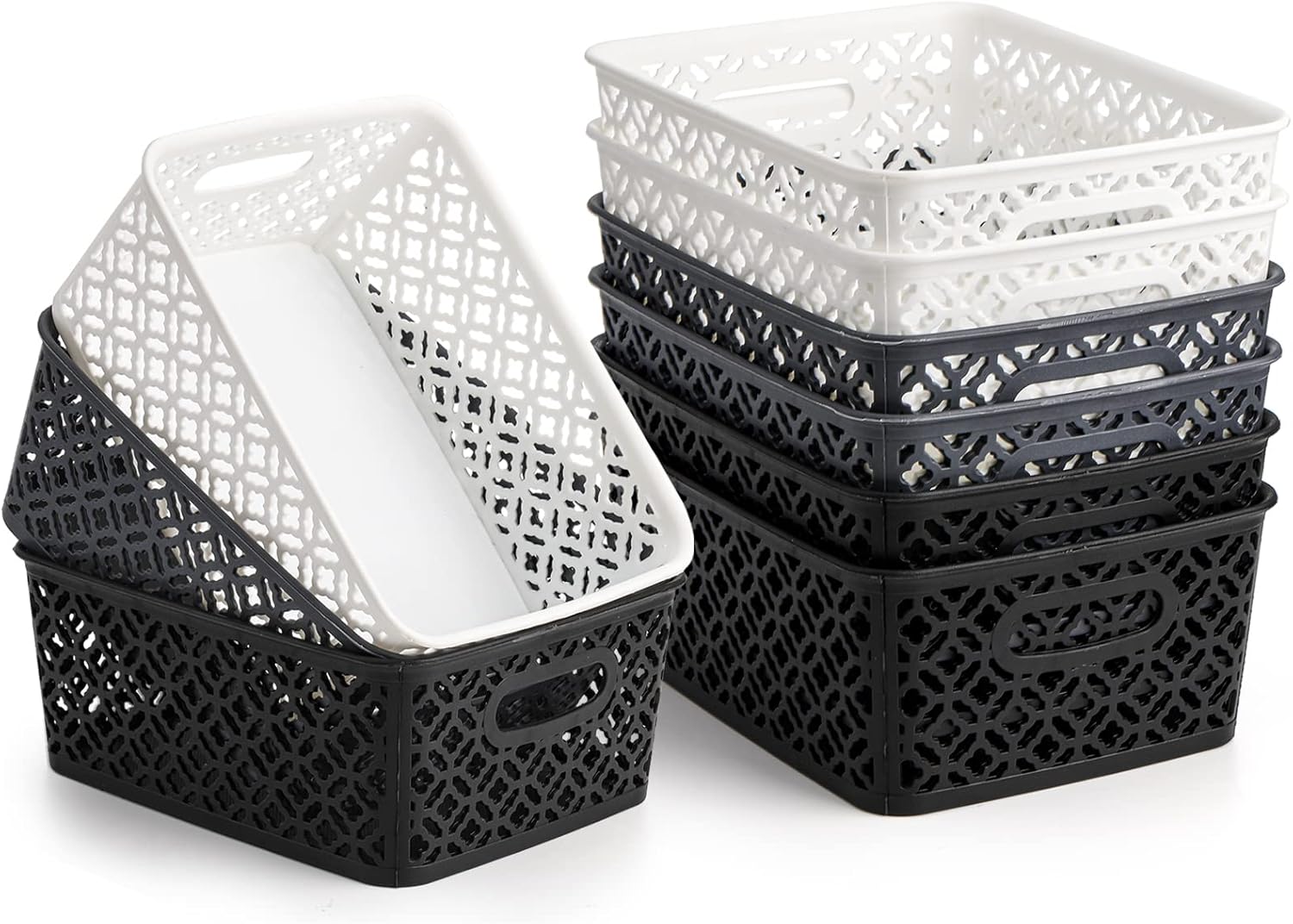 Amazon.com: ZEAYEA 9 Pack Plastic Storage Basket, Small Pantry ...