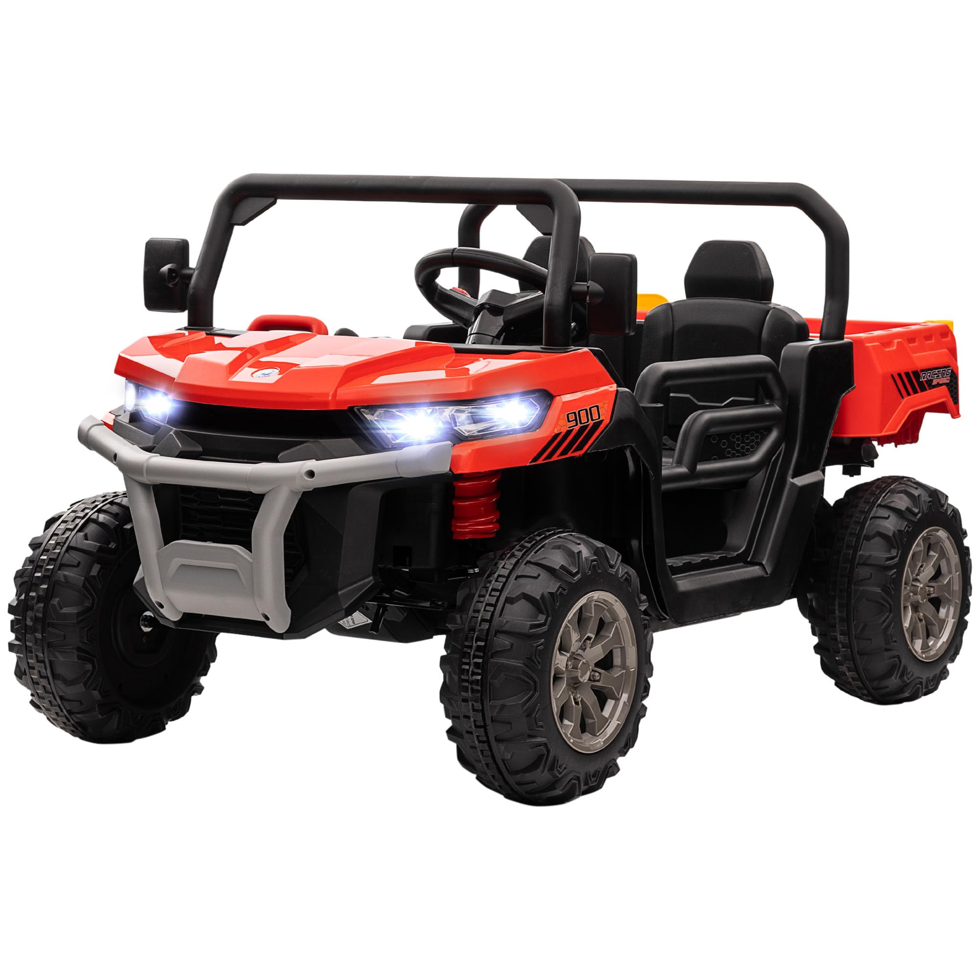 Aosom 12V Ride on Car with Electric Bucket, 2-Seater Battery-Powered ...