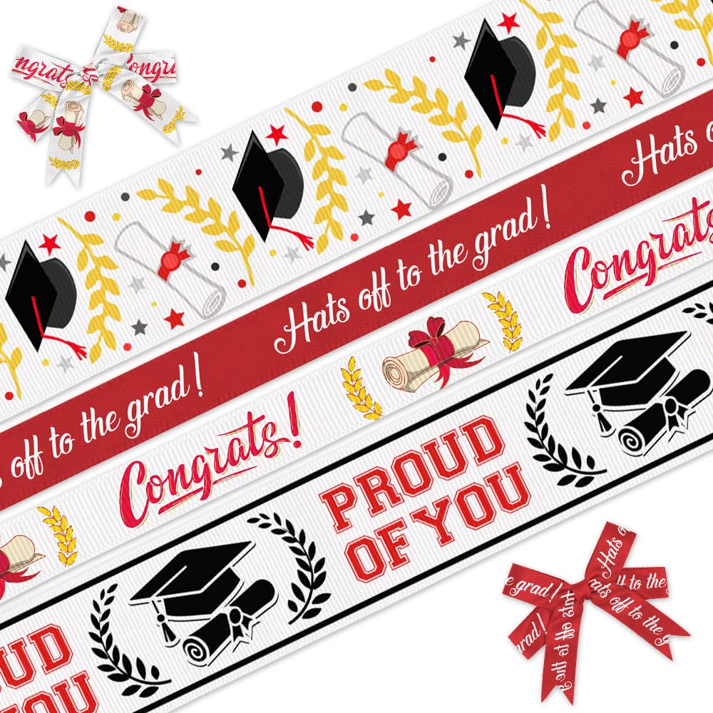 Snapklik.com : 4 Rolls 20 Yards 3/8" 3/4" Graduation Grosgrain Ribbon ...
