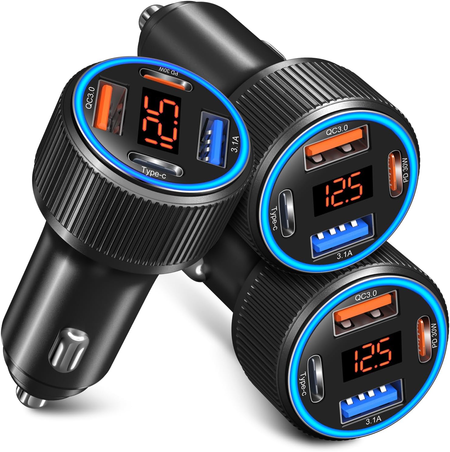 Amazon.com: USB C Car Charger 3 Pack, Costyle 65W 4 Port Car Power ...
