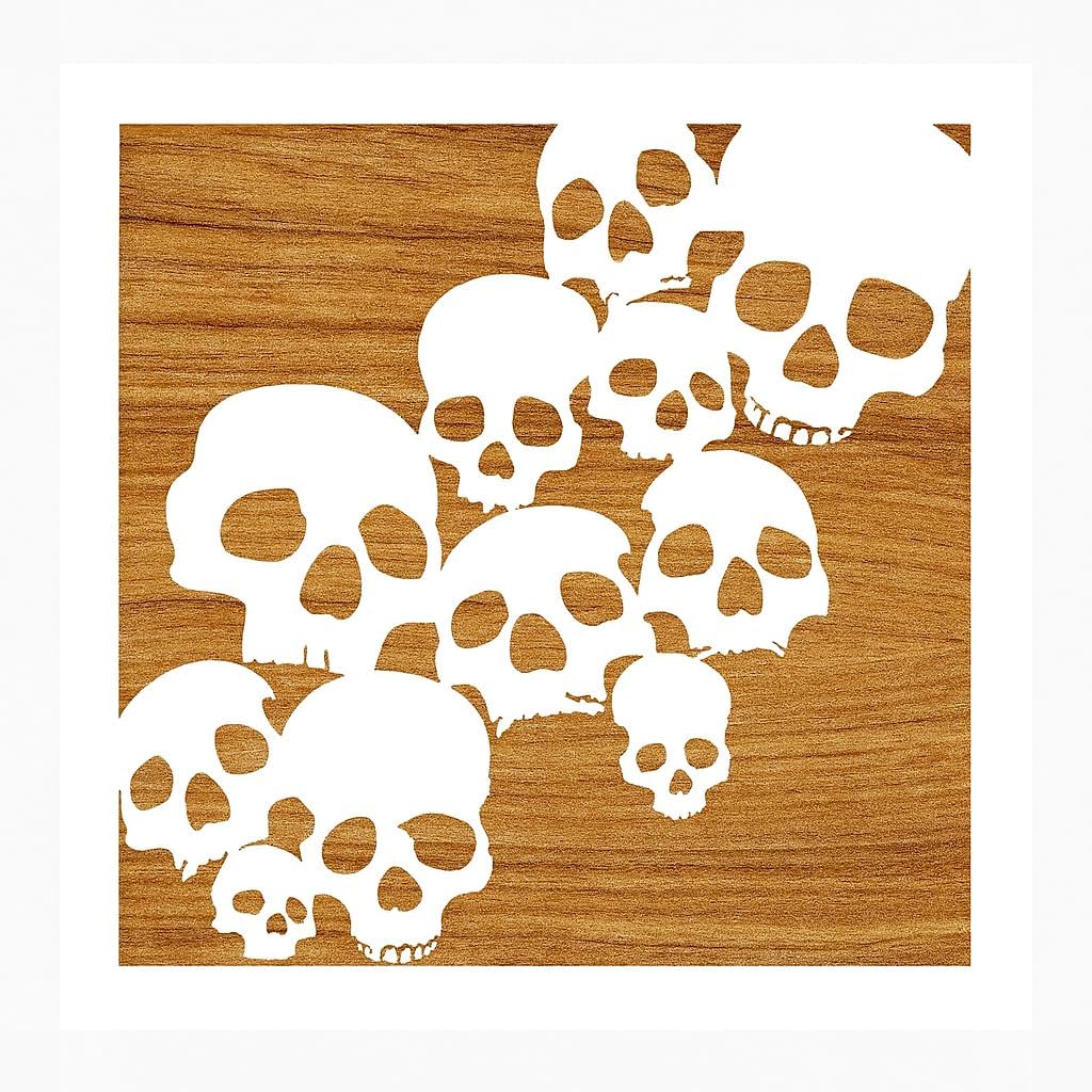 Amazon.com: Skulls Pattern Stencil 11 x 8.5 Inch Reusable Mylar ...