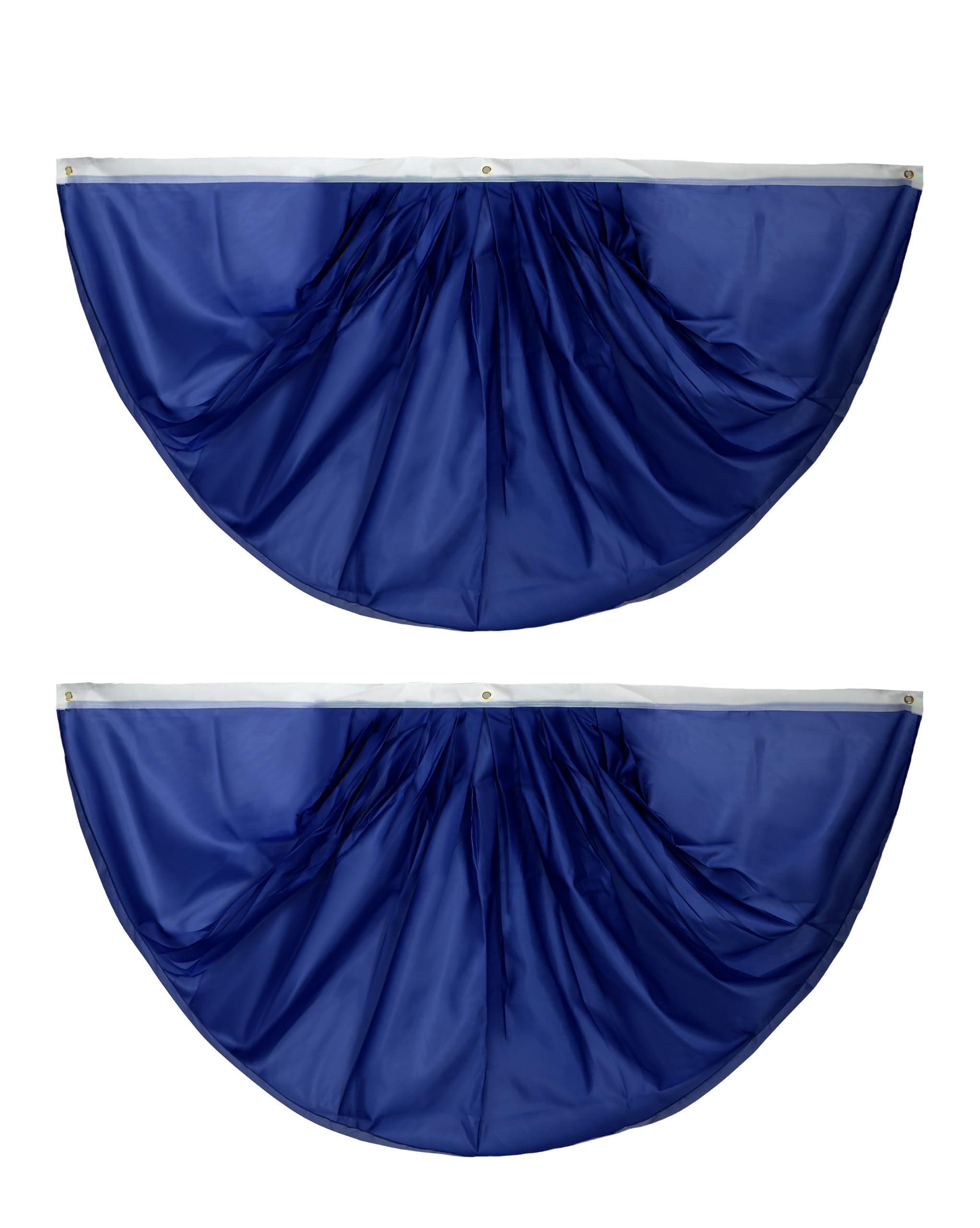 Amazon.com : Navy Blue Pure Solid Colour Pleated Fan Flag Bunting 3 x 6 ...