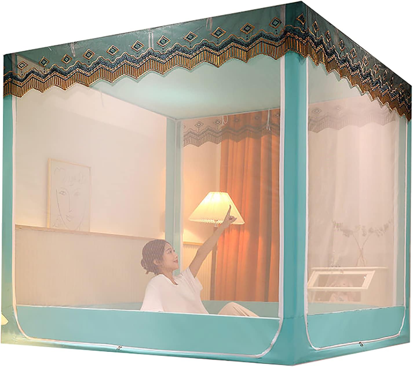 Amazon.com: Summer Mosquito Net Bed Netting Canopy 4 Corners Post ...