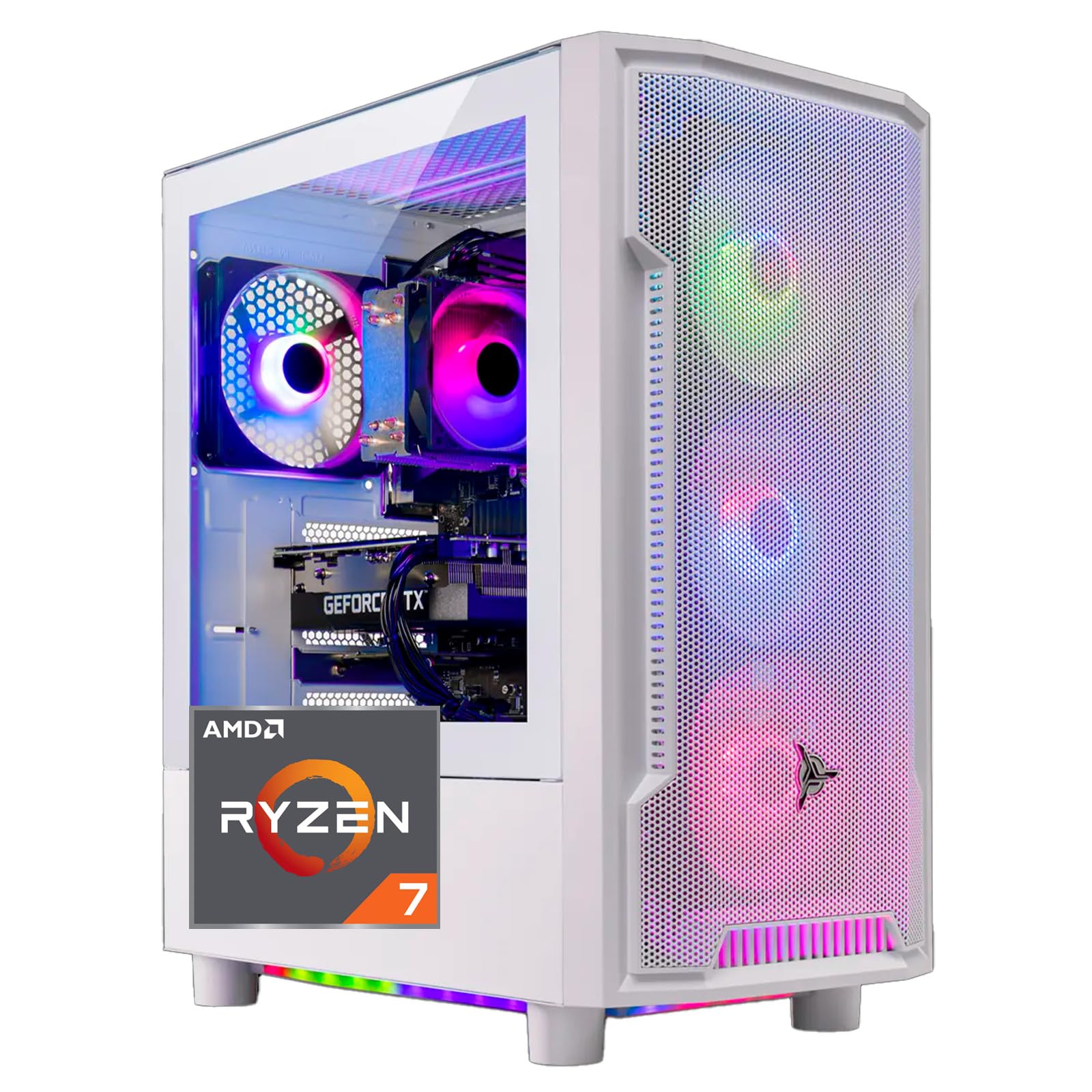Amazon.com: Skytech Archangel Gaming PC Desktop, Ryzen 7 5700 3.7 GHz ...