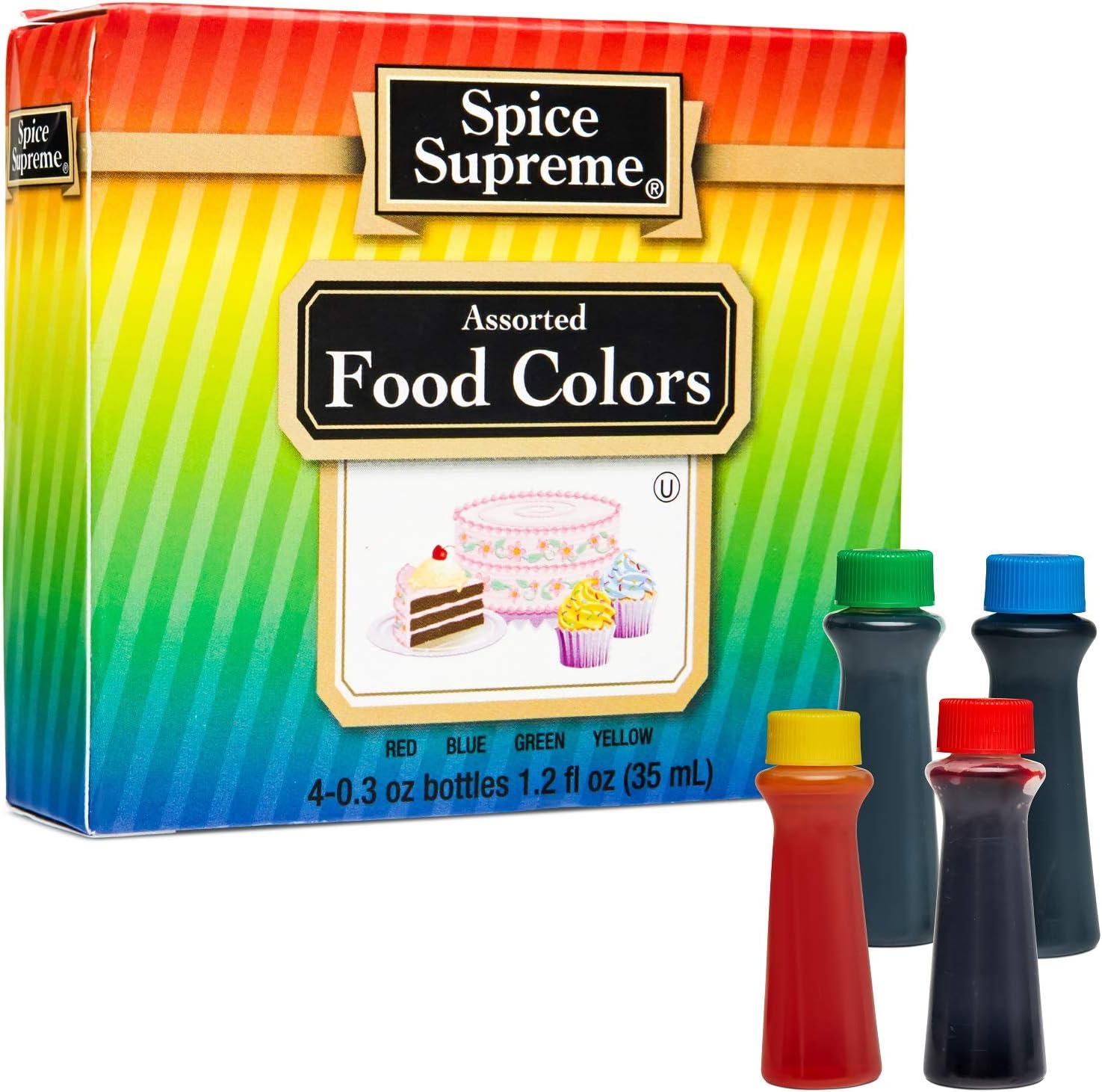 Amazon.com : Spice Supreme Assorted Food Colors Red Blue Green Yellow ...