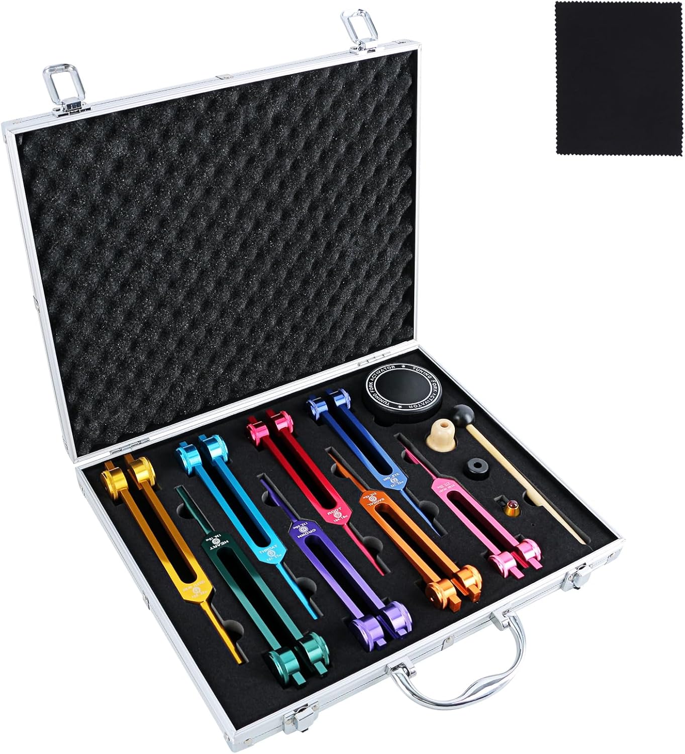Amazon.com: EASTROCK 8 Color Tuning Fork Set Chakra Tuning Fork Set Aluminum Alloy Material ...