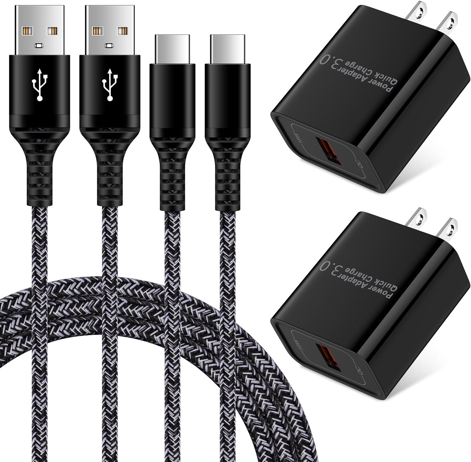 Amazon.com: Quick Charge 3.0 Adaptive Fast Charger Block +Android C ...