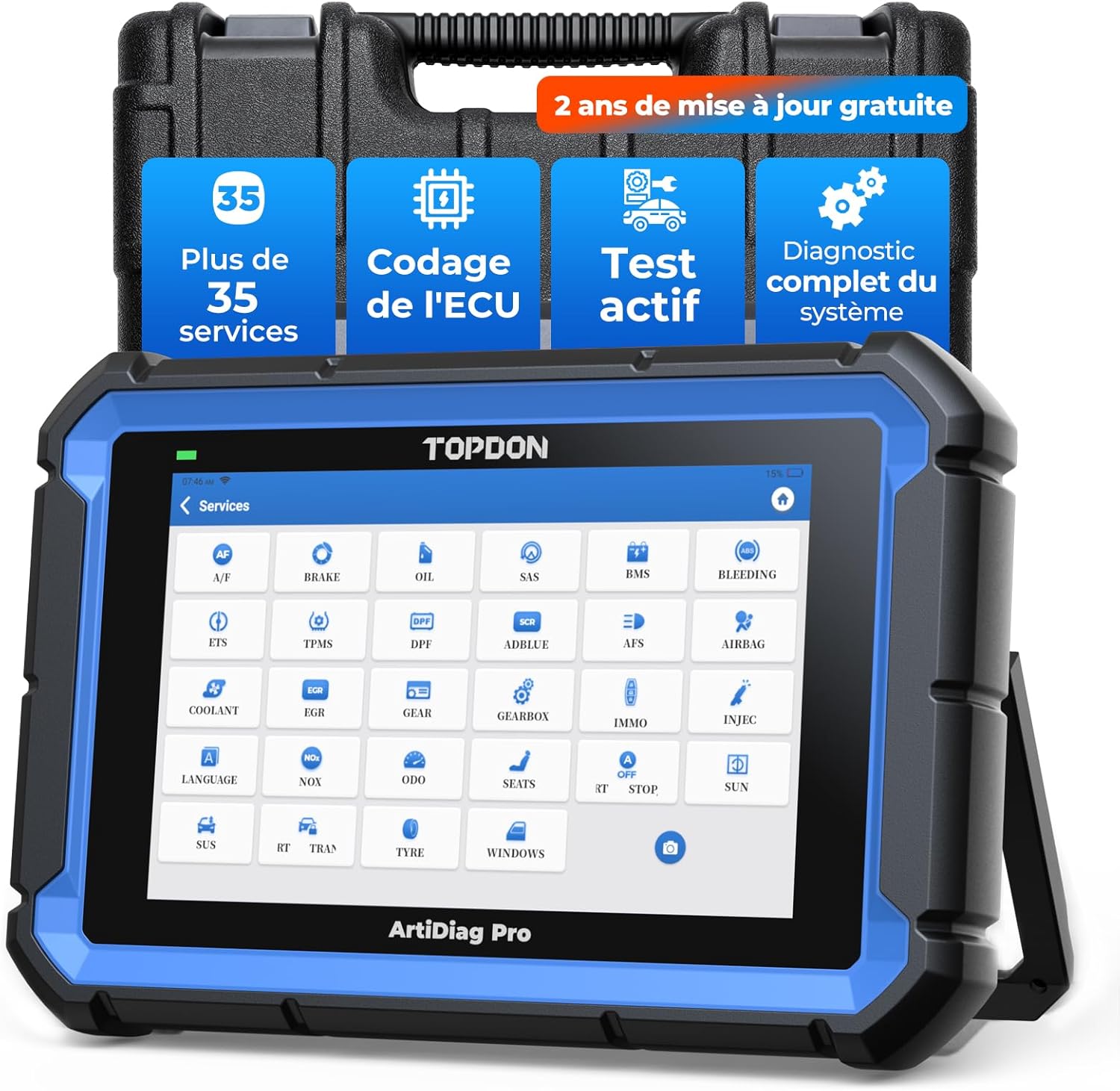 Amazon.fr : TOPDON ArtiDiag Pro Valise Diagnostic Auto, Contrôle Bidirectionnel, Codage ECU/en ...