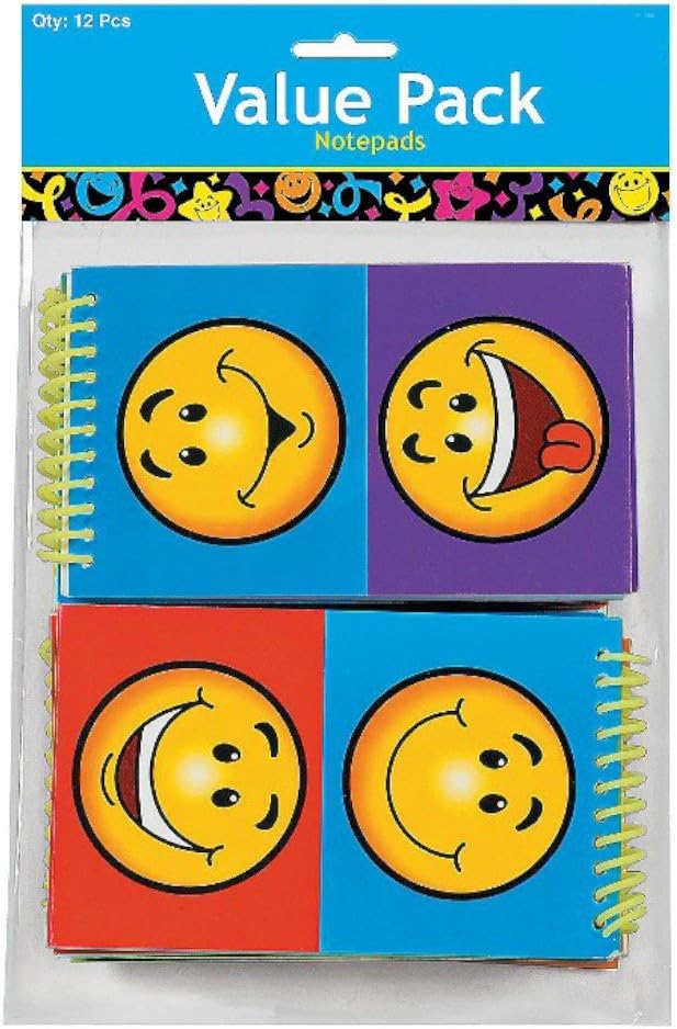 PACK OF 12 SMILEY FACE SPIRAL NOTEPADS : Amazon.ca: Books
