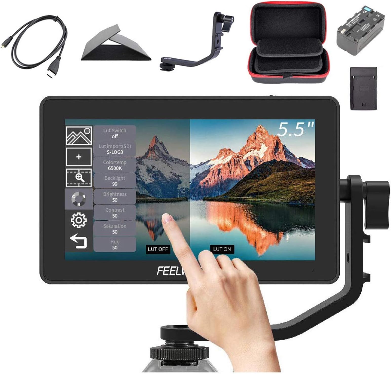 Amazon.com : Feelworld F6 Plus +Battery + Charger +Carrying Case 5.5 ...