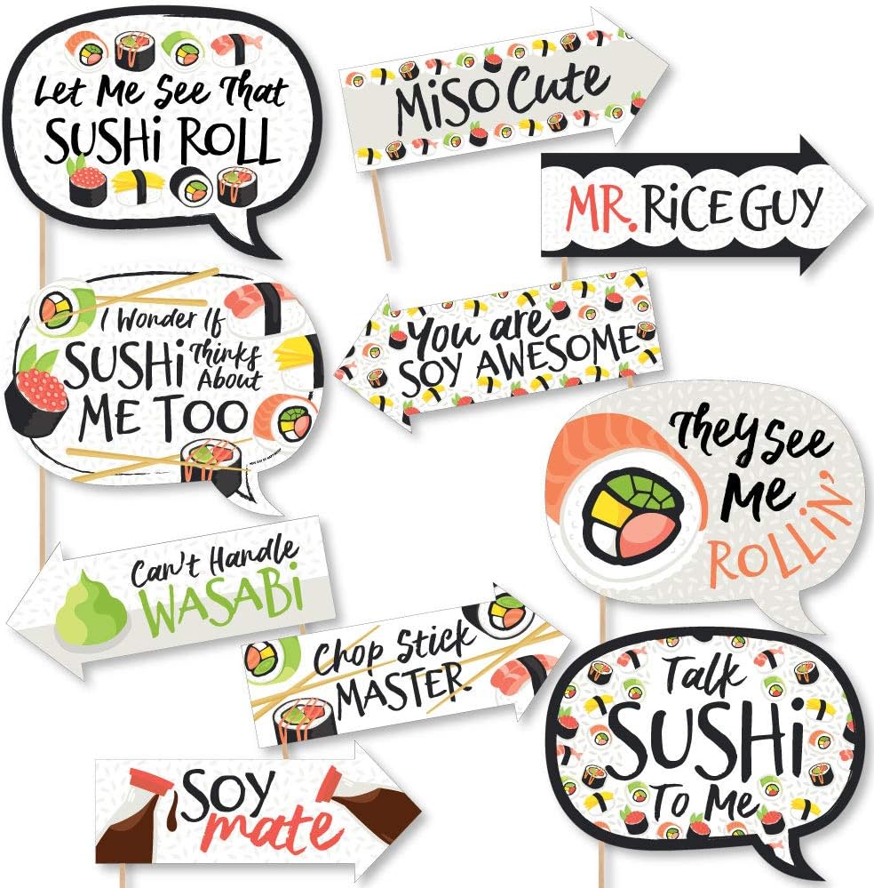 Amazon.com: PRETYZOOM 20pcs Japanese Party Photo Booth Props Set ...