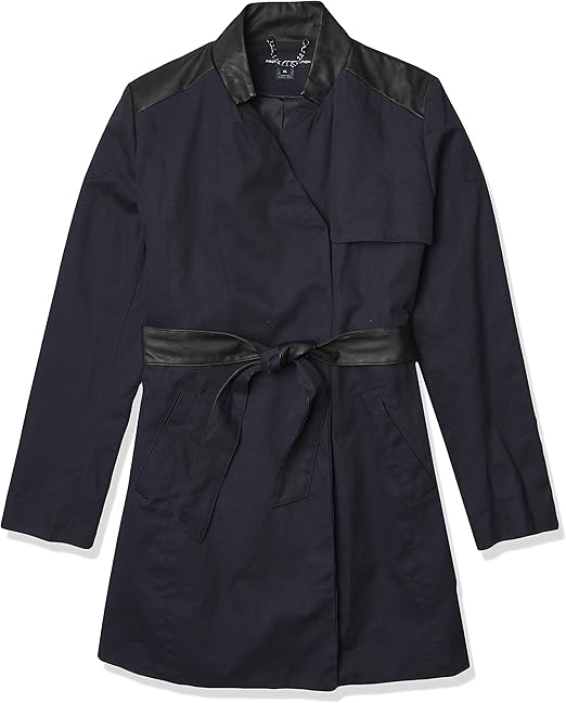 Amazon.com: French Connection Women's Inverted-Collar Belted Trench ...