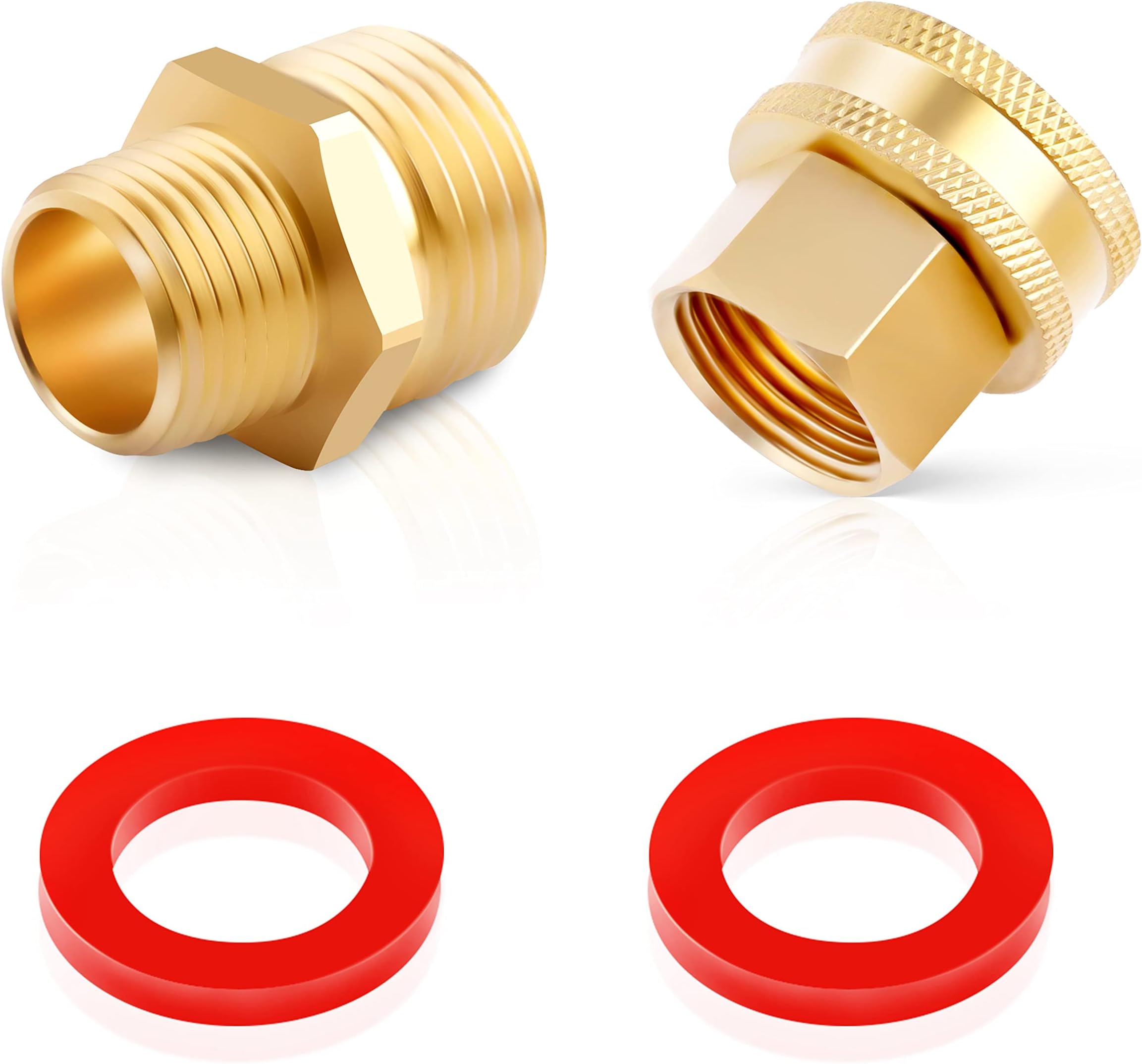 Amazon.com: Solid Brass Garden Hose Adapters Bathroom Shower Hose ...