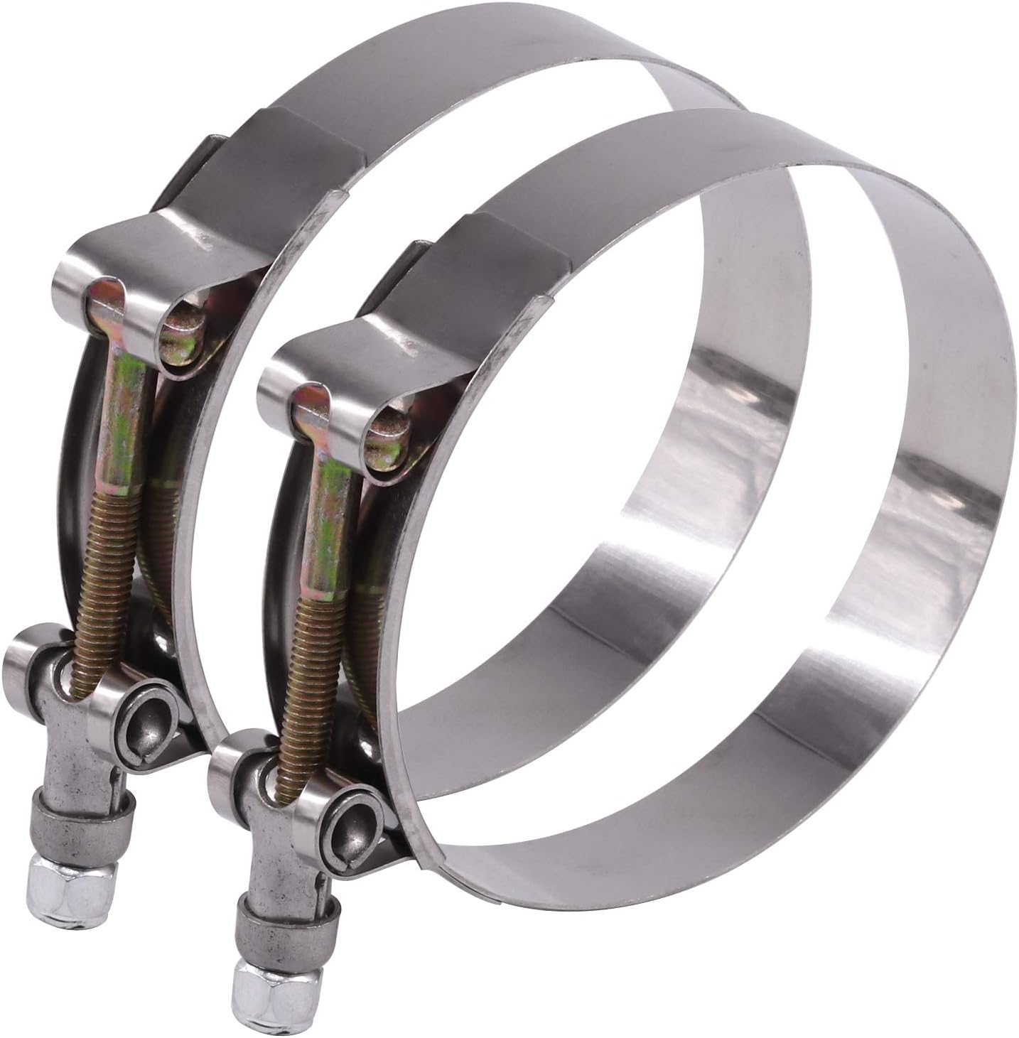 Amazon.com: Glarks 2Pcs 86-94mm Stainless Steel T-Bolt Hose Clamps ...