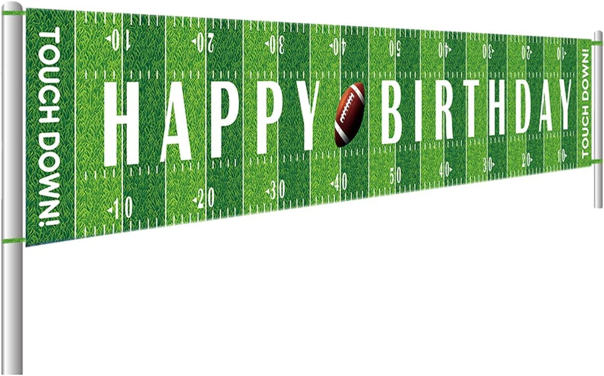 Amazon.com: Football Party Decorations Football Banner Door Cover Green ...