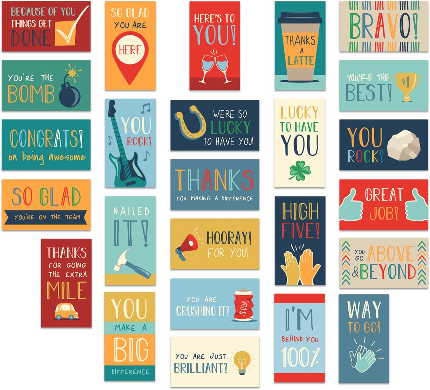 Amazon.com : HOMANGA 50 Unique Motivational Cards for Employees ...