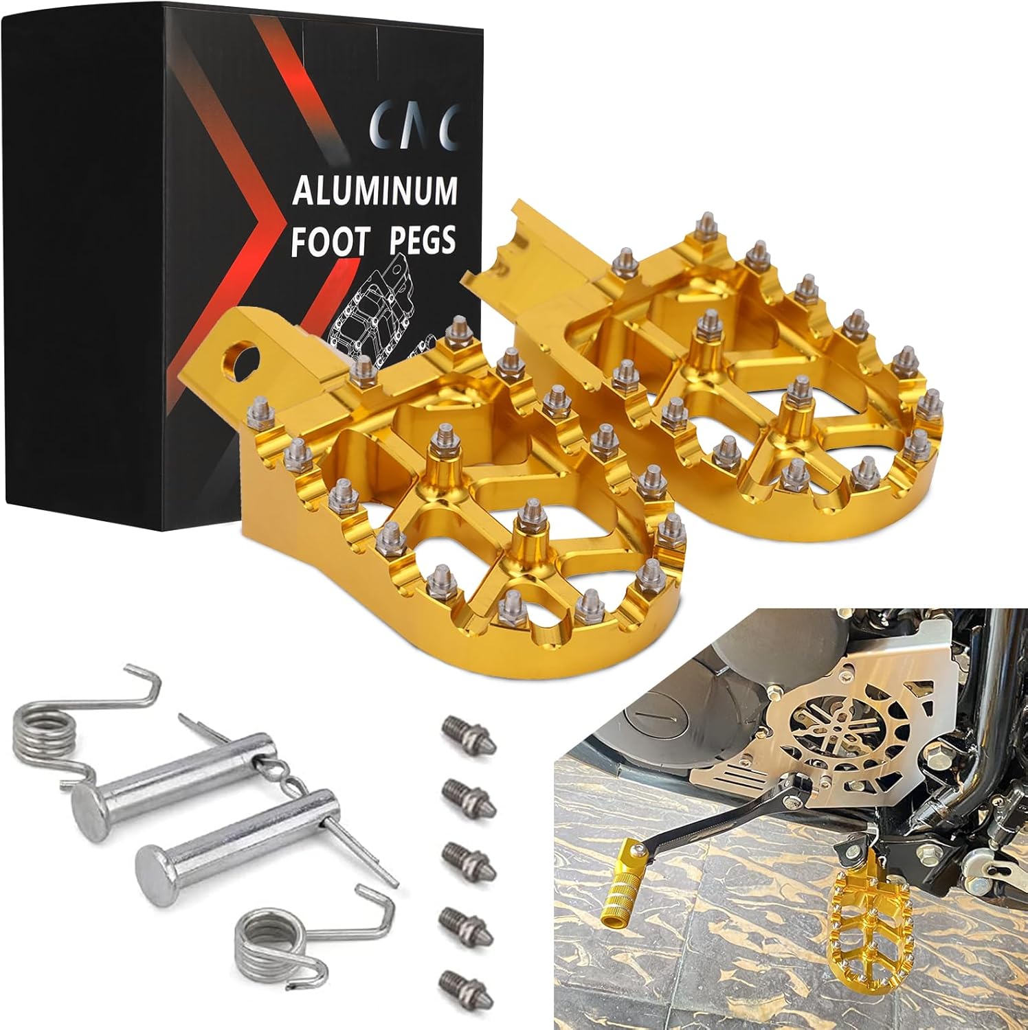 JFG-RACING Dirt Pit Bike Foot pegs Footpegs For CRF50 CRF70 CRF110 XR50 ...