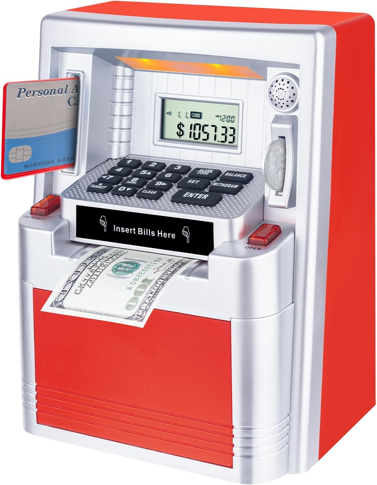 Amazon.com: Kids ATM Piggy Bank/Savings Bank - Motorized Bill Feeder ...