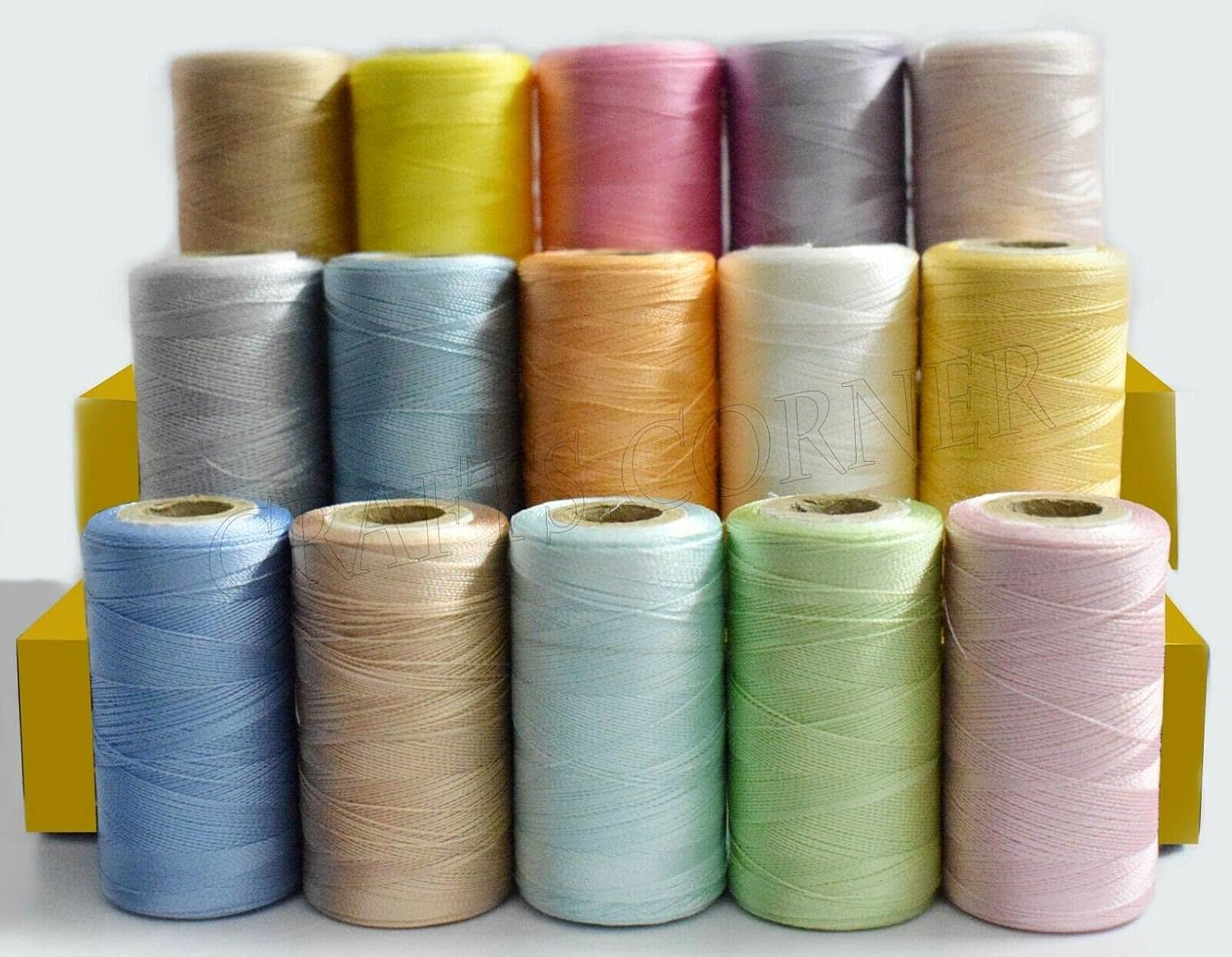 15 Light Colour Vico Silk Thread spools Best for Embroidery and Machine ...