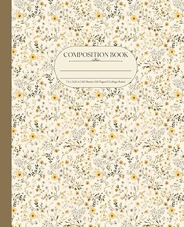 Composition Notebook: Vintage Wildflowers Cottagecore Aesthetic Retro ...