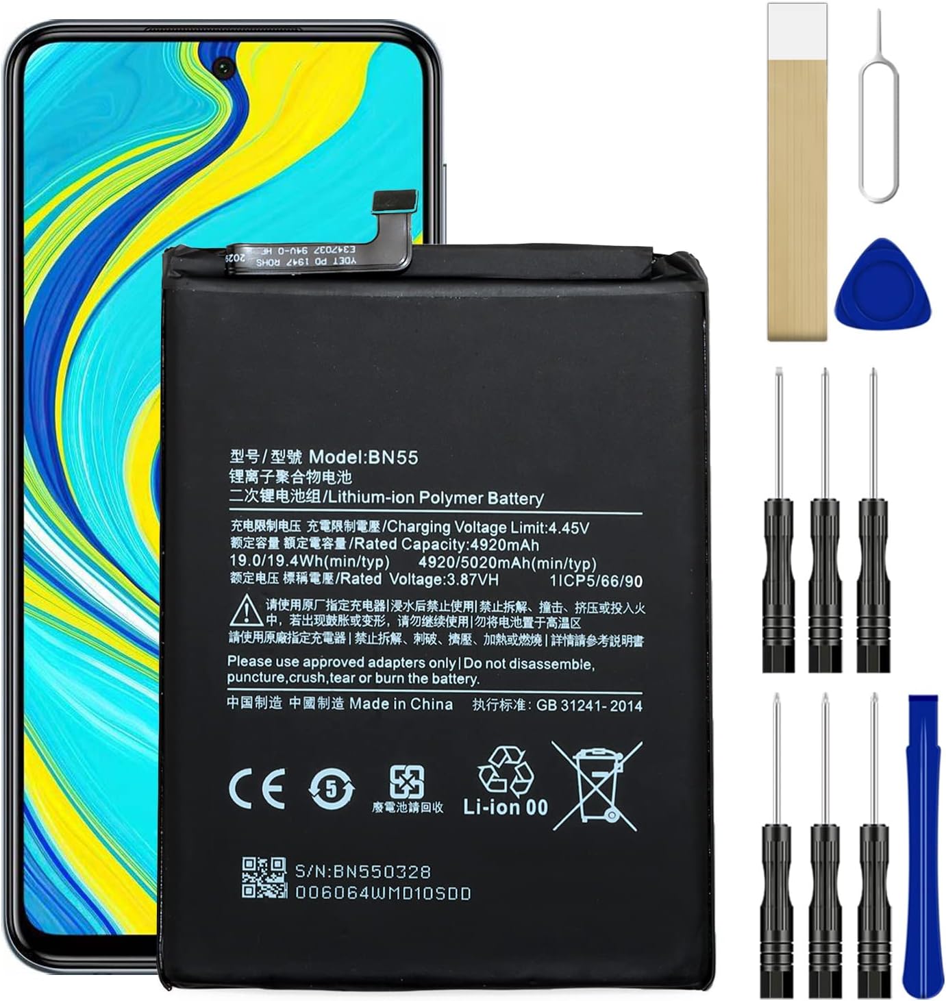 Amazon.com: E-YIIVIIL Replacement Battery BN55 Compatible with Xiaomi ...