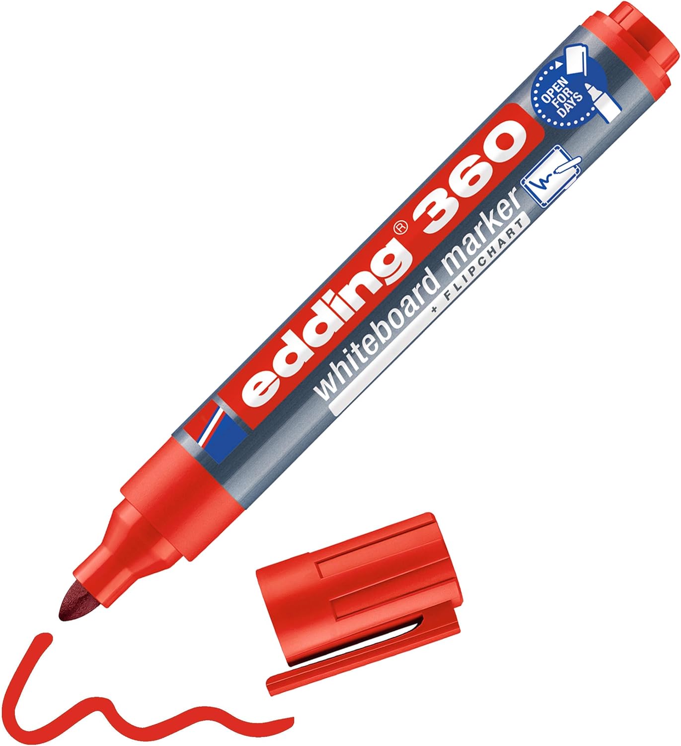 edding 360 whiteboard marker - red - 1 whiteboard pen - round tip 1.5-3 ...