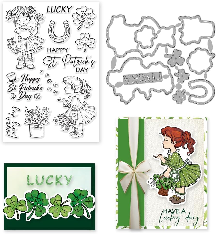 Amazon.com: ORIGACH Saint Patrick's Day Stamps and Dies for Card Making ...
