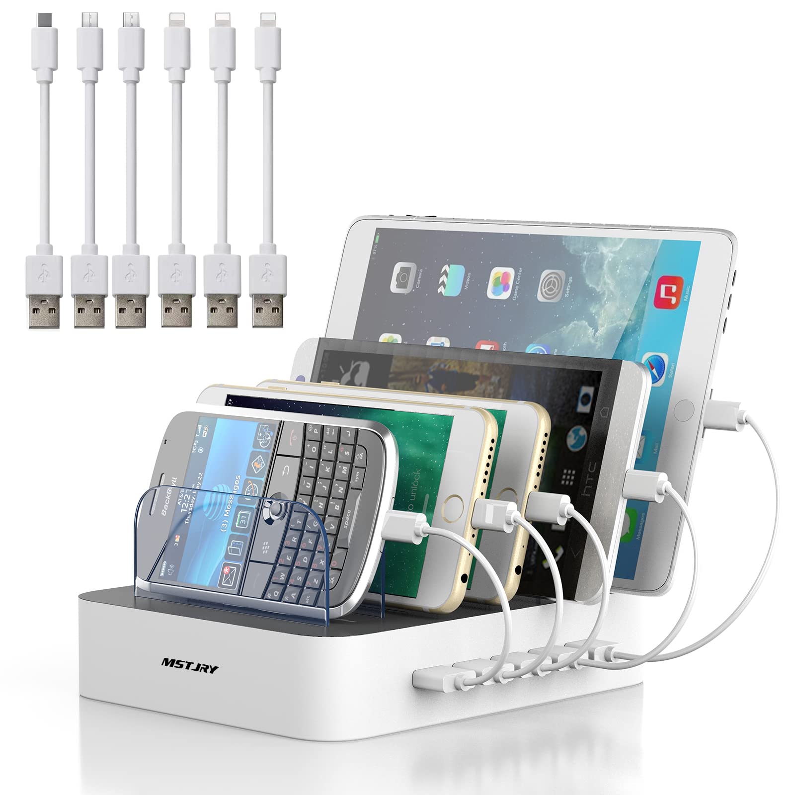 Amazon.com: Charging Station for Multiple Devices, MSTJRY 5 Port Multi ...