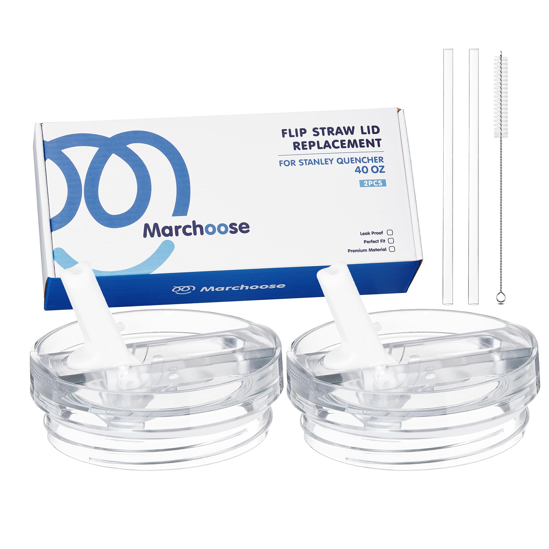 Amazon.com | Marchoose 2 Pcs Flip Straw Lid for Stanley 40oz Quencher ...