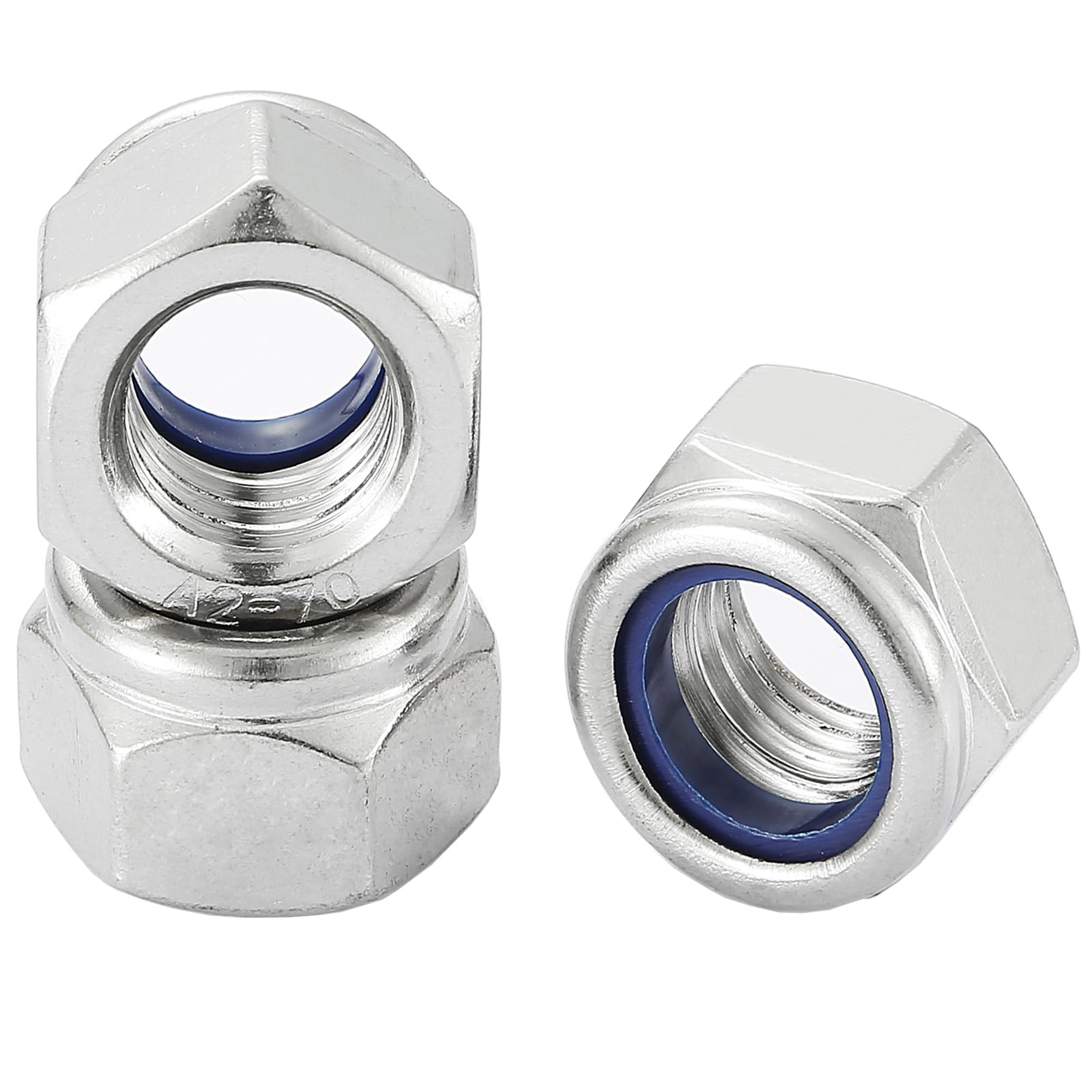 AMLOOPH M3 Nyloc Hex Nuts, 3mm M3 Steel Locking Nuts -DIN985 A2 304 ...