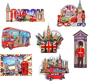 Wooden Magnets for Refrigerator - Set of 7 London England Famous Icons ...