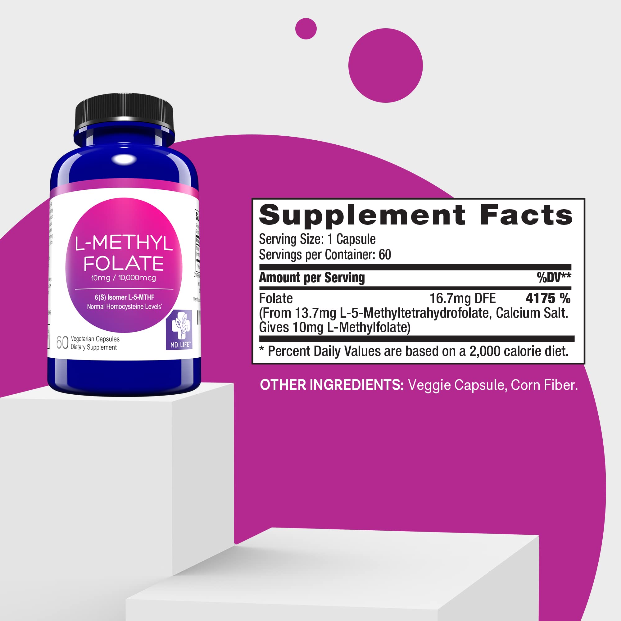 Snapklik.com : MD Life L-Methylfolate 10 Mg - Professional-Grade Active ...