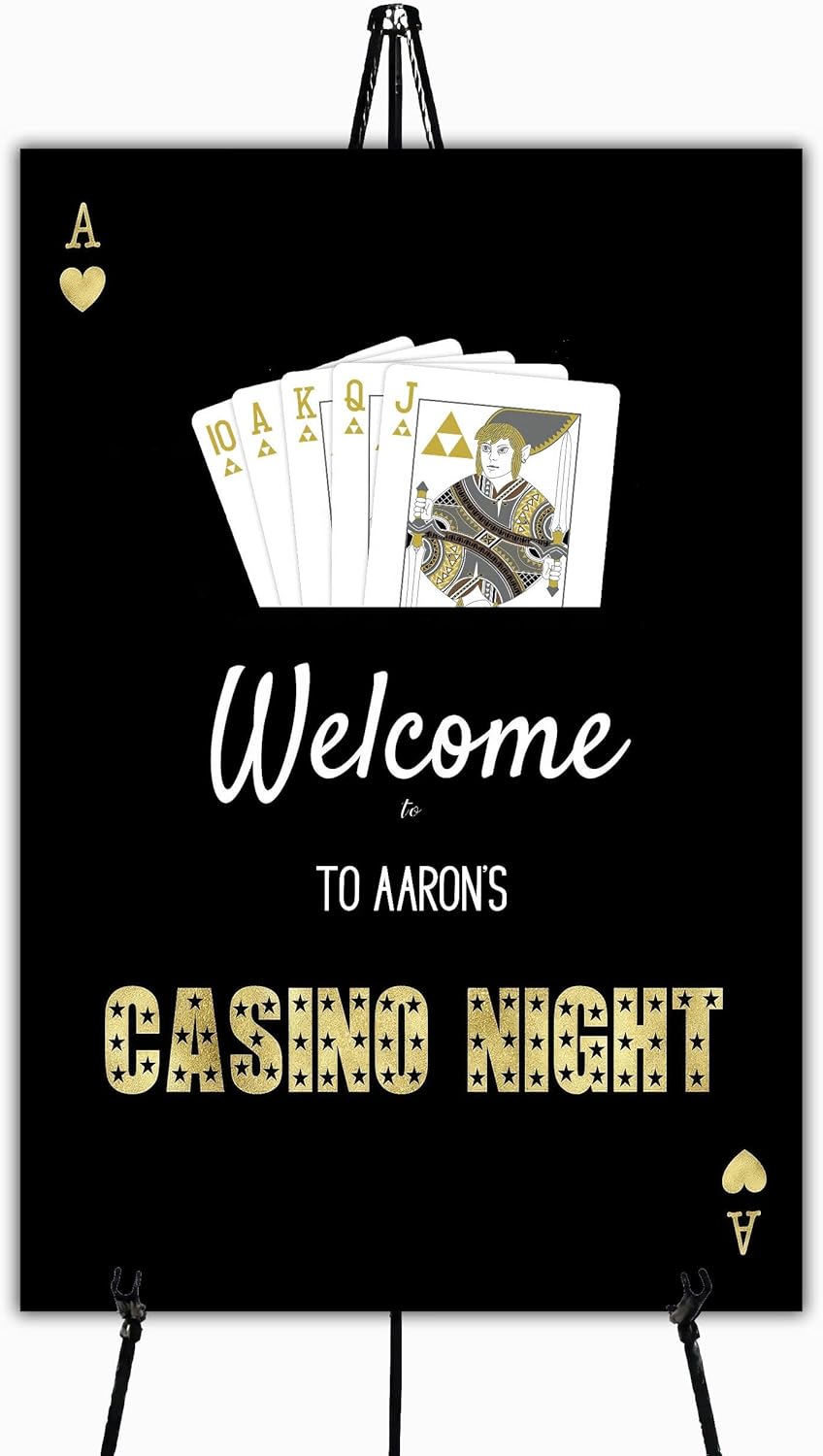 Amazon.com: Welcome Sign Casino night, Casino Invitation, Poker Party ...