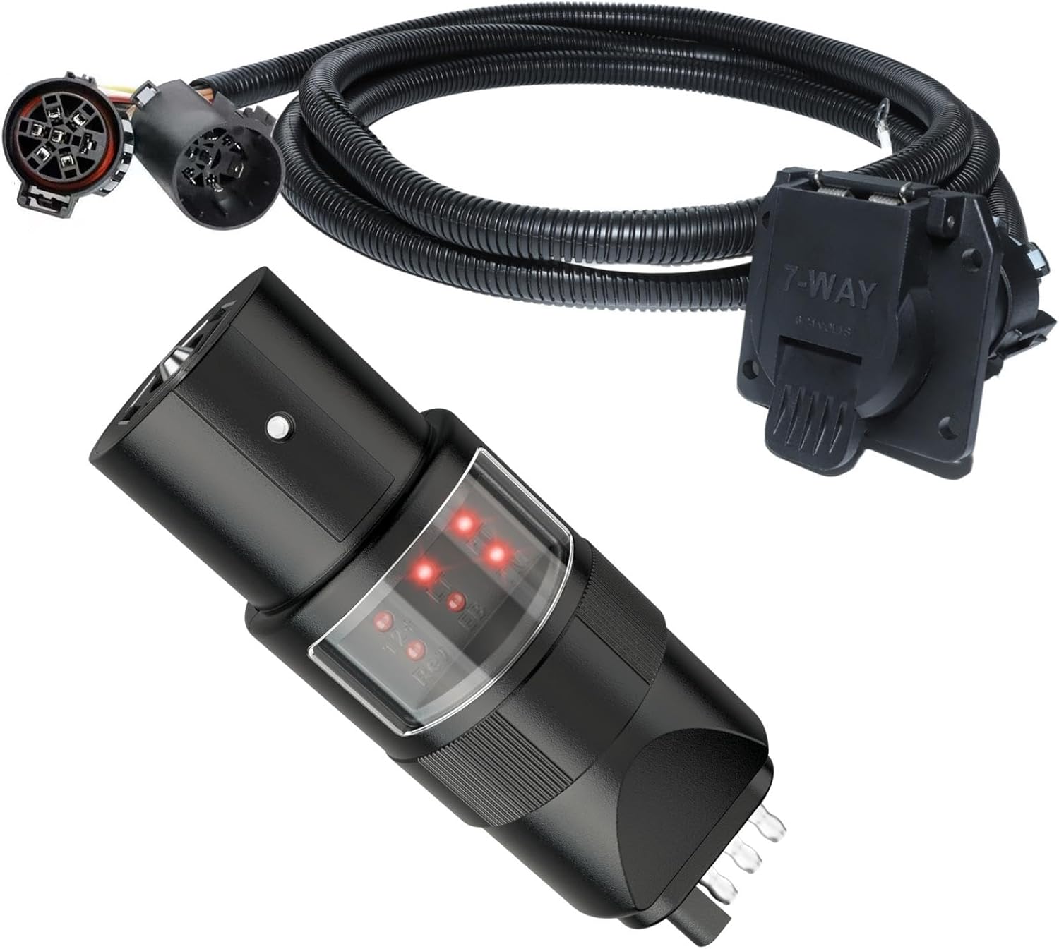 Amazon.com: MECMO Rotatable Vehicle Side Trailer Socket Tester, 7 Way ...