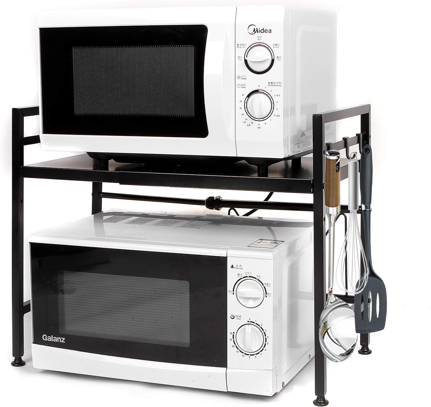 Amazon.com: JoyRain Microwave Oven Rack, 2 Tier Expandable and Height ...