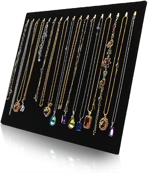 Amazon.com: DOTASI Black Velvet Necklace Chain Stand Jewellery Holder ...