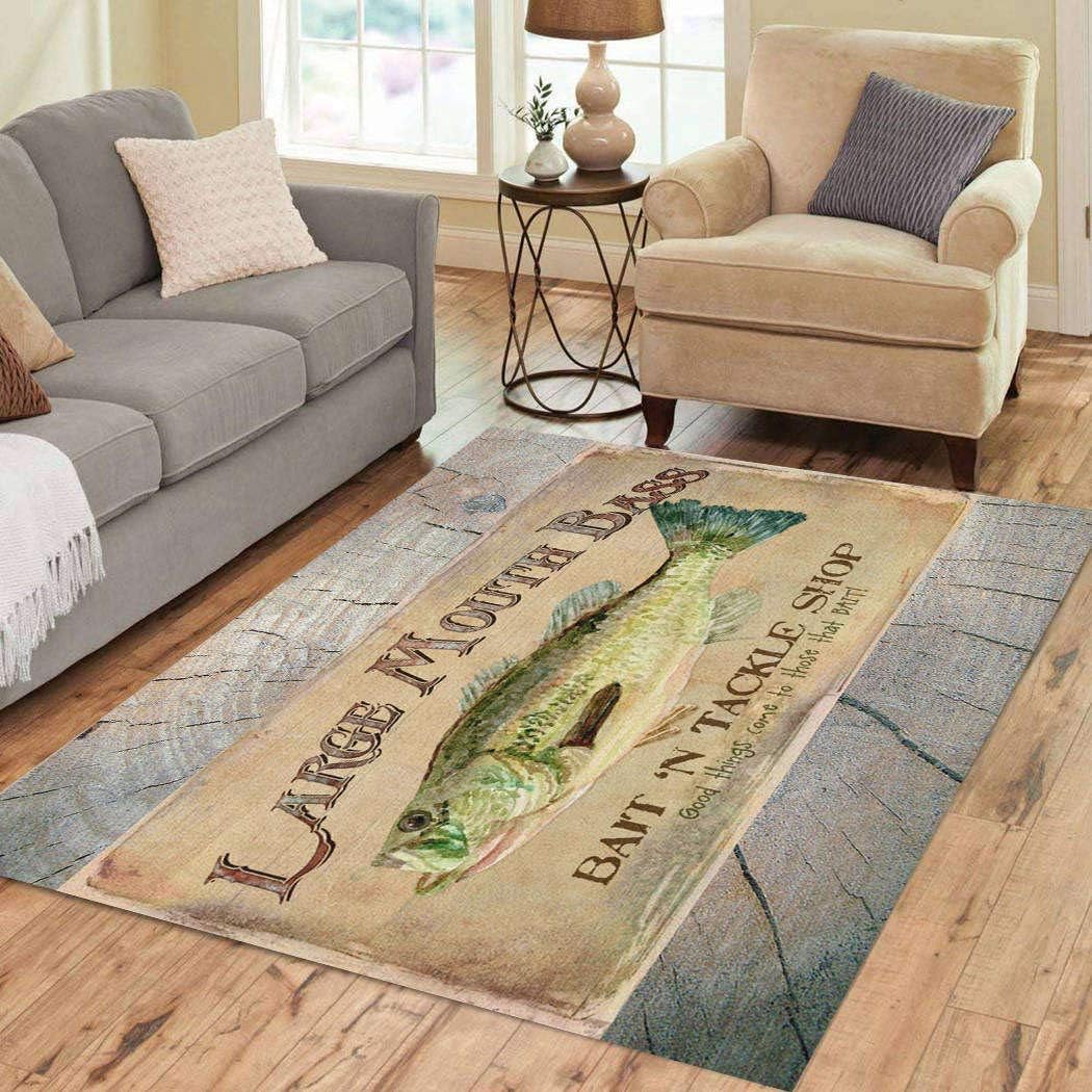 Amazon.com: Vooft Large Mouth Bass Area Rugs 3'x5'Lakeside Fishing ...