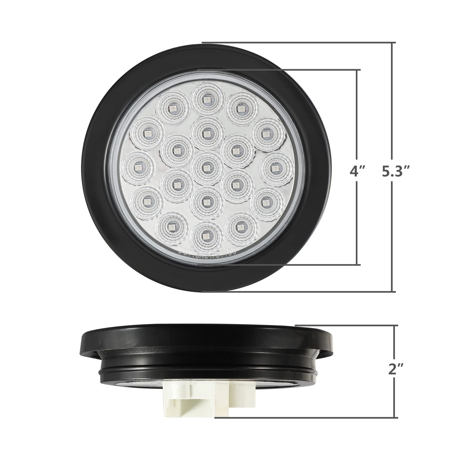 Snapklik.com : 2Pcs 4 Inch Dual Revolution Round Red Stop Turn Tail ...