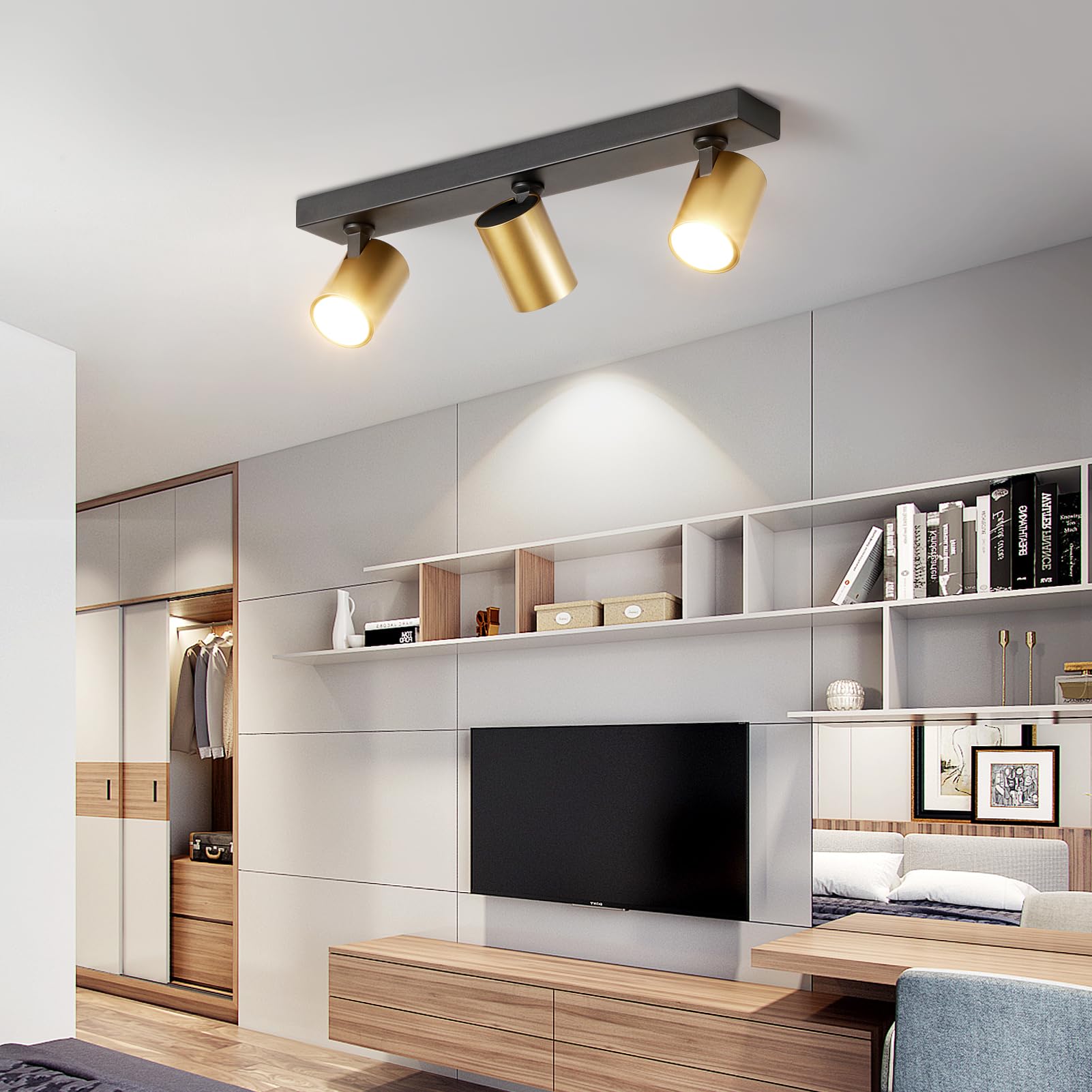 HARPER LIVING 3-Way Adjustable Ceiling Spotlights, GU10 Track Lighting ...