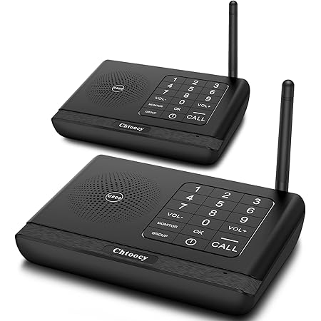 Amazon.com: Chtoocy Hands Free Wireless Intercoms for Home Business ...