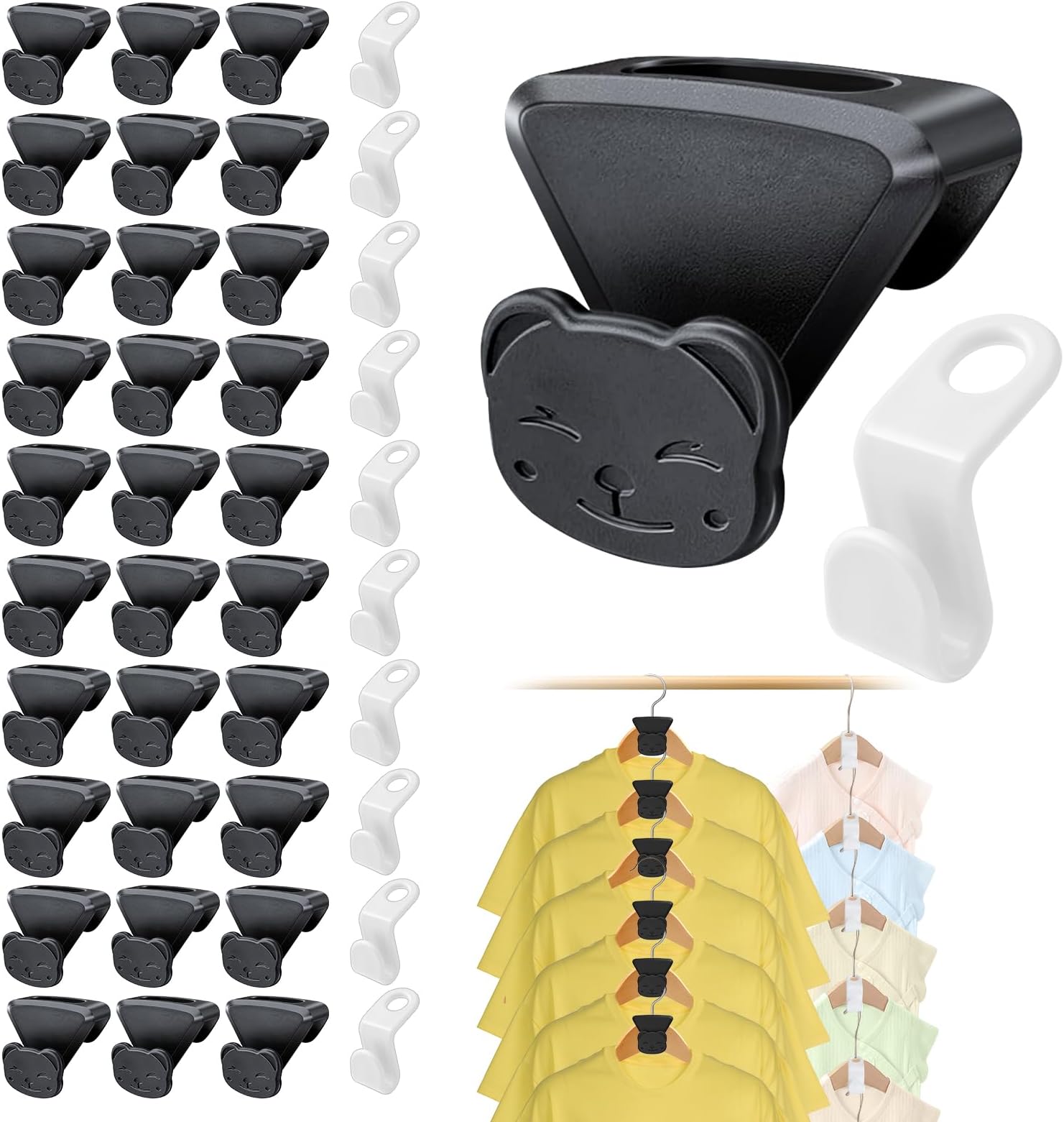 Amazon.com: Kucucyle 40PCS Triangle Hanger Hooks, Clothes Hanger ...