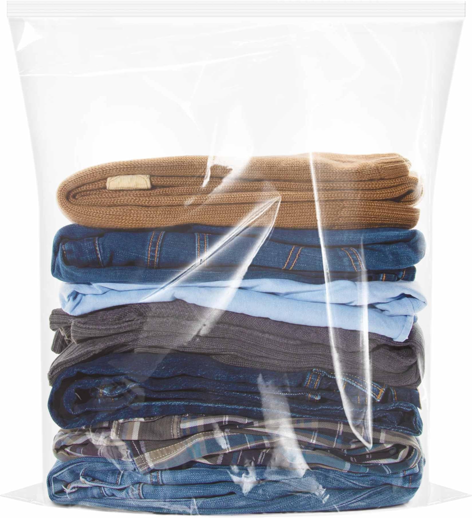 Amazon.com: Large 5 Gallon Plastic Zipper Storage Bags, 18x24 Inches ...