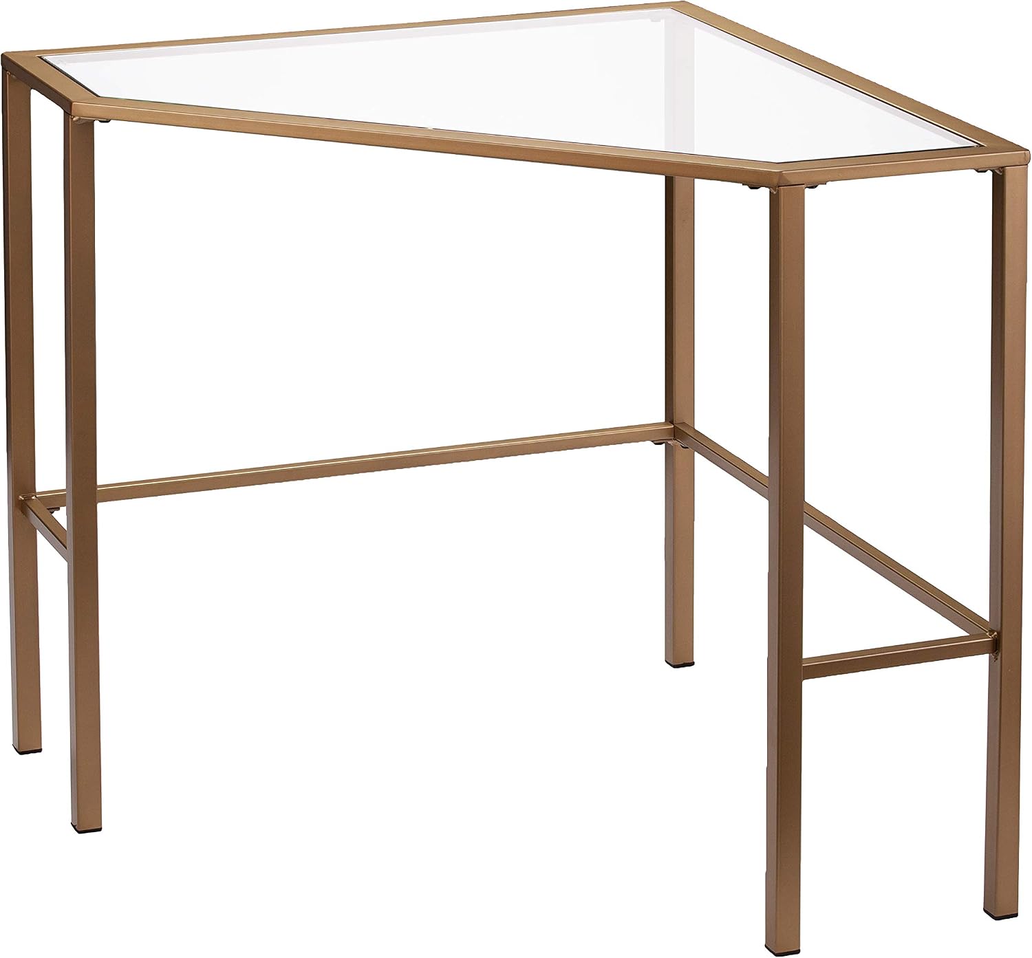Amazon.com: Furniture HotSpot Keaton Metal/Glass Corner Desk - Soft ...