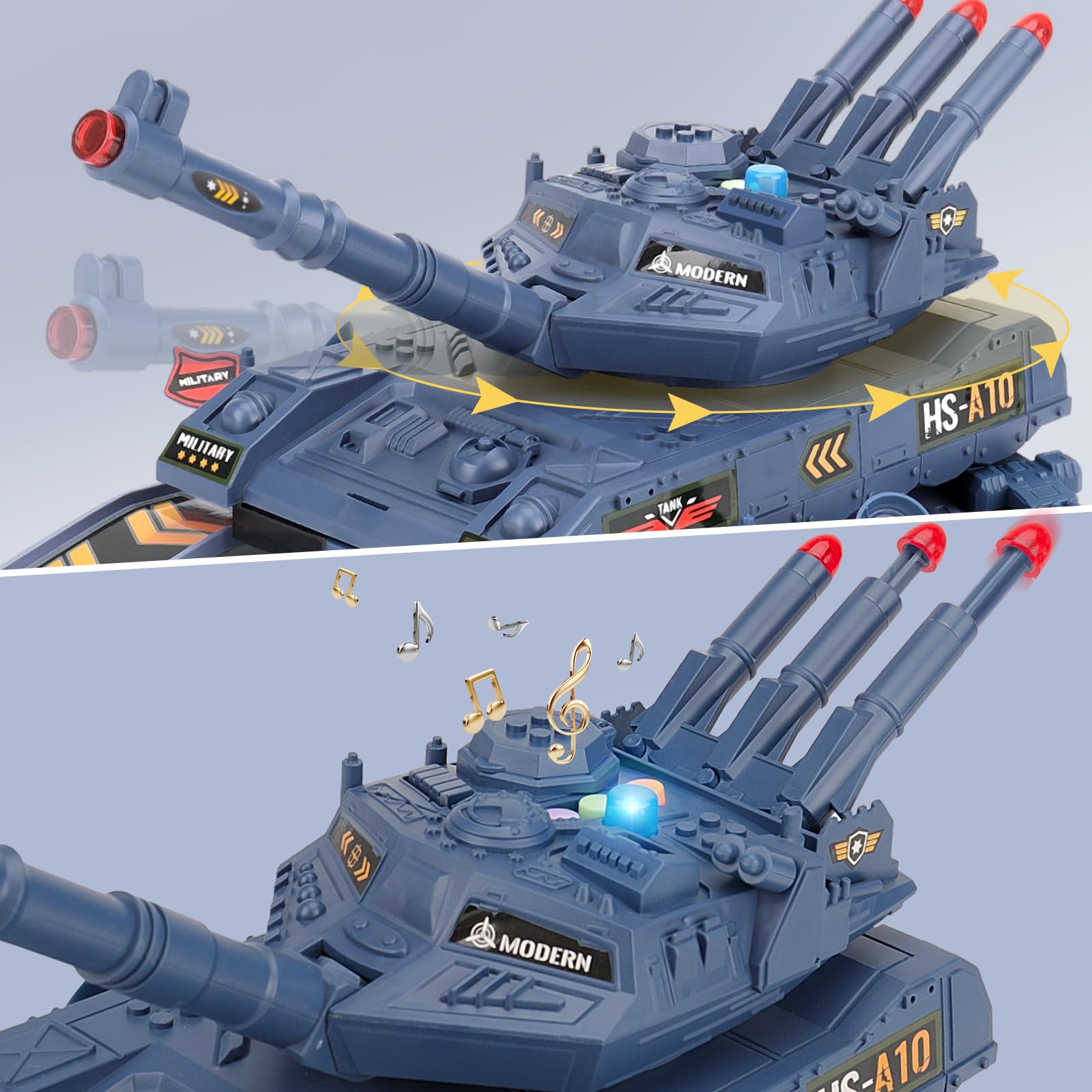 Army Toys for Boys, Military Tank Toys with Light & Sounds, 6 PCS Alloy ...