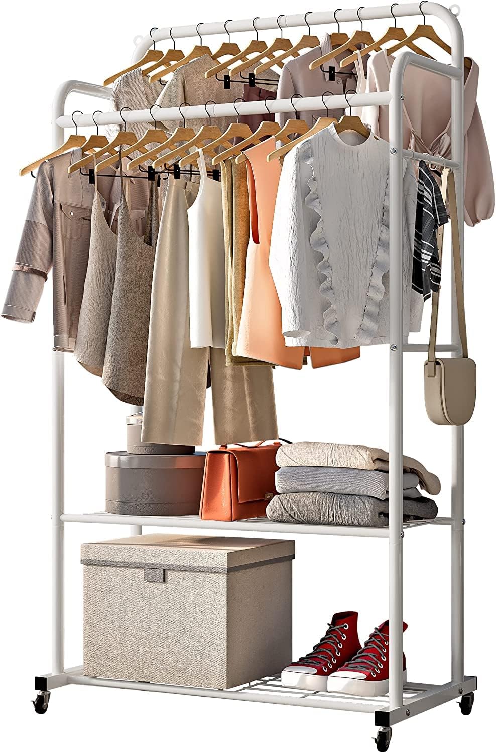 Simple Trending - Perchero de ropa de doble canela, resistente con ...